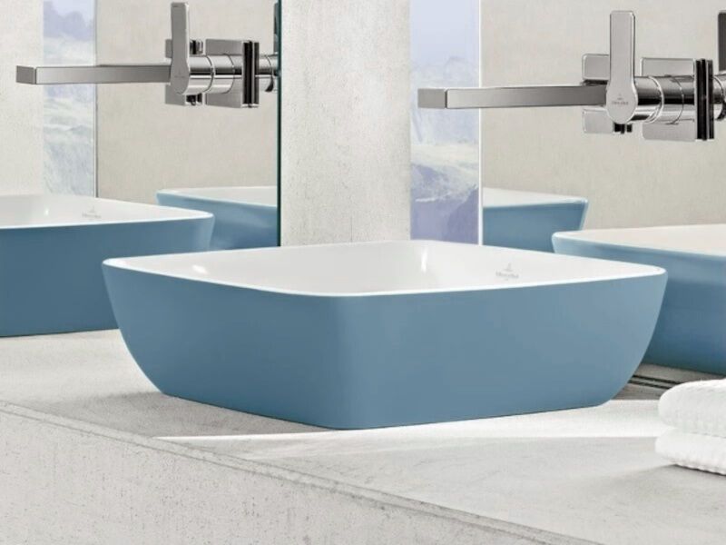 Villeroy & Boch Artis umyvadlo na desku, 41x41 cm, bez přepadu, Ocean ...