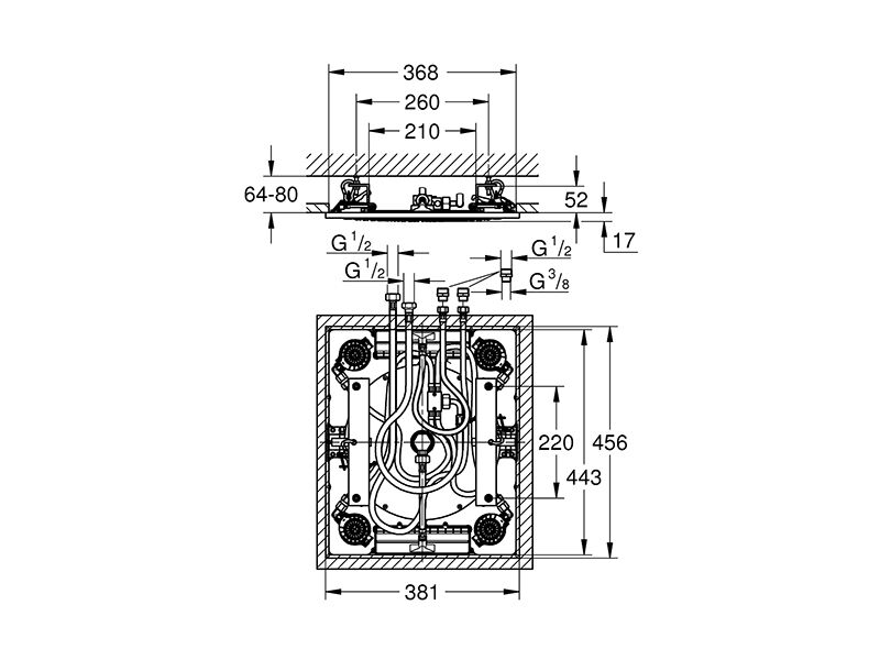 Grohe Rainshower F Series 20, stropní sprcha, 38x46 cm, chrom ...
