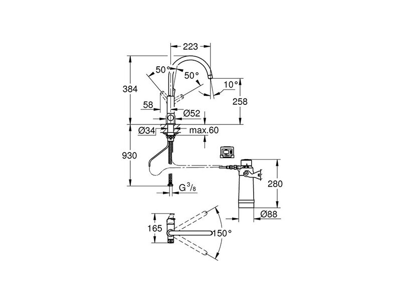 Grohe Blue Pure Set dřezové baterie EuroSmart s filtrací, chrom ...