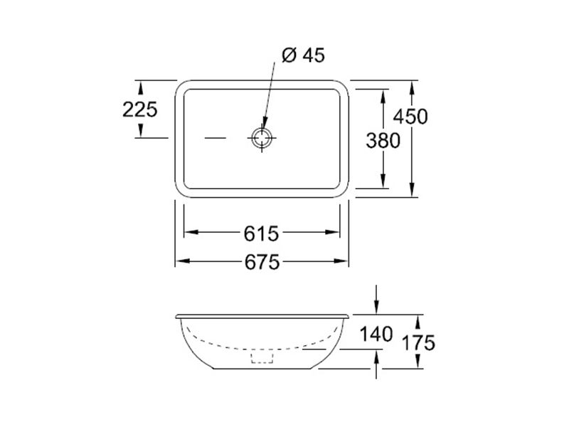 Villeroy & Boch LOOP & FRIENDS umyvadlo k zabudování zespodu, 615x390mm ...