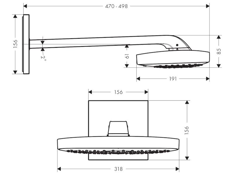 Výprodej vzorku - Hansgrohe Raindance Select E Horní sprcha 300 3jet s ...